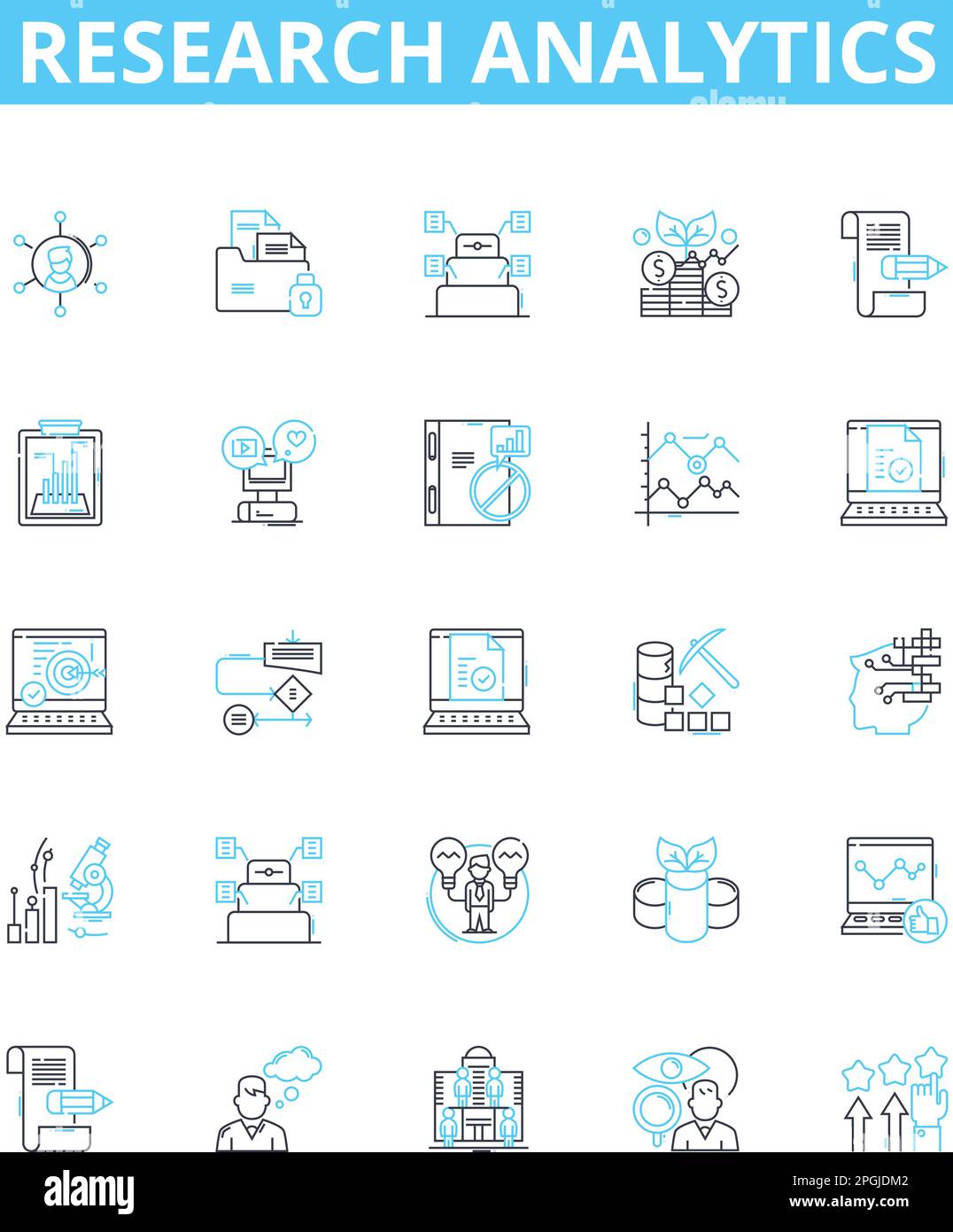 Research analytics vector line icons set. Analytics, Research, Data ... Research analytics vector line icons set. Analytics, Research, Data ...