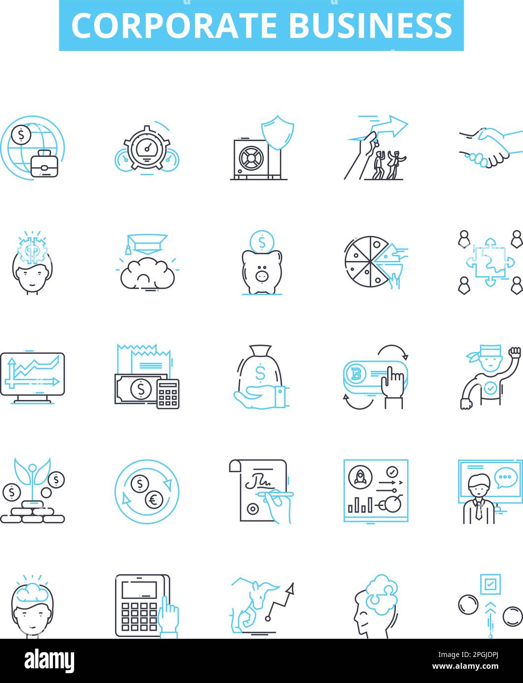 Corporate business vector line icons set. Company, Business, Corporate ...