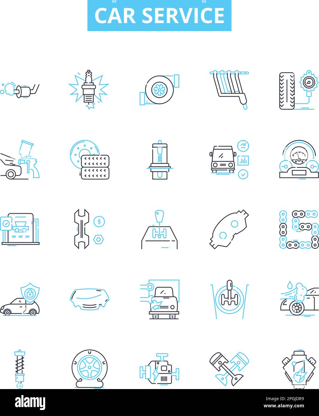 Car Service vector line icons set. Car, Service, Repair, Mechanics ...