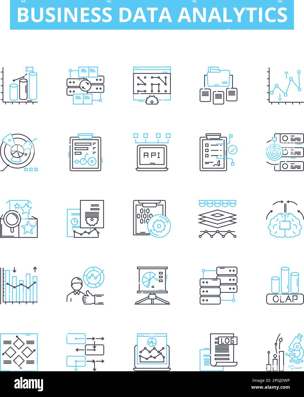 Business data analytics vector line icons set. Business, Data ... Business data analytics vector line icons set. Business, Data ...