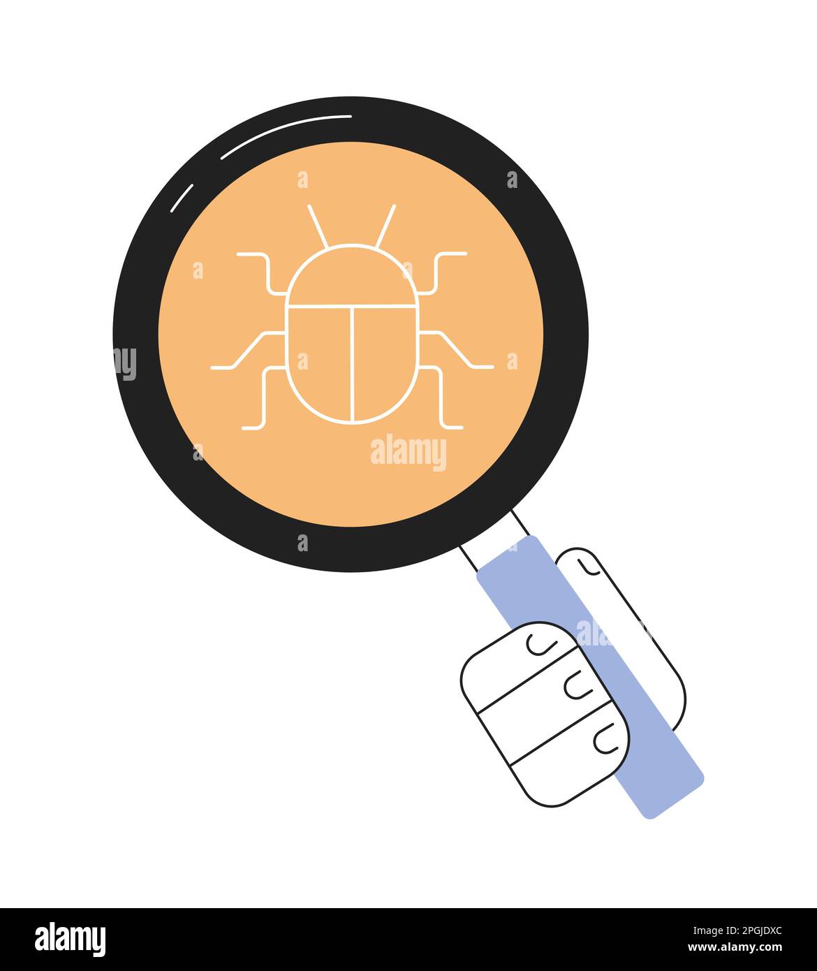 Finding bugs in code line concept vector spot illustration Stock Vector ...