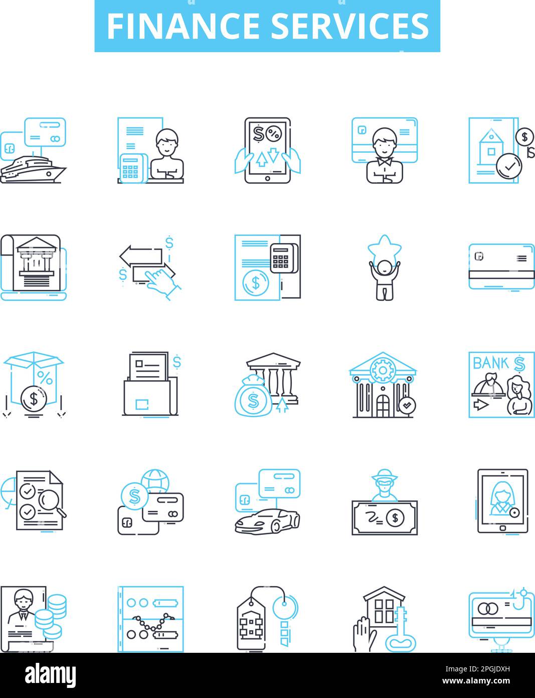 Finance services vector line icons set. Finance, Services, Investment ...