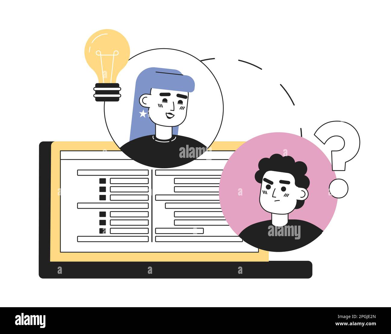 Effective communication in virtual team line concept vector spot ...