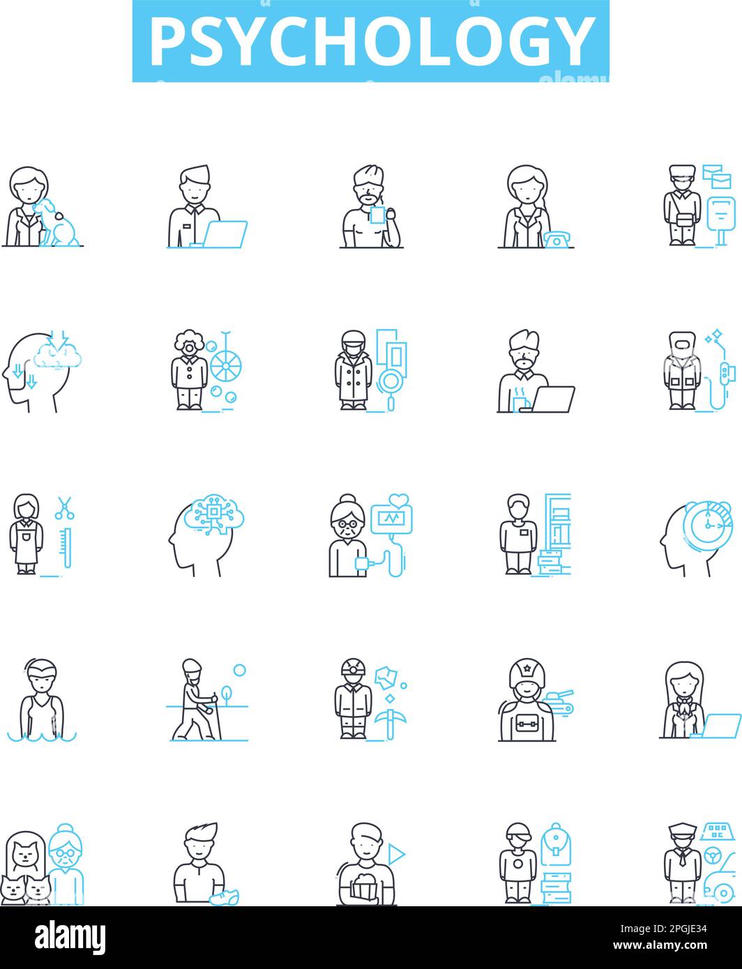 Psychology vector line icons set. Psychology, Behavior, Mental, Mind ...