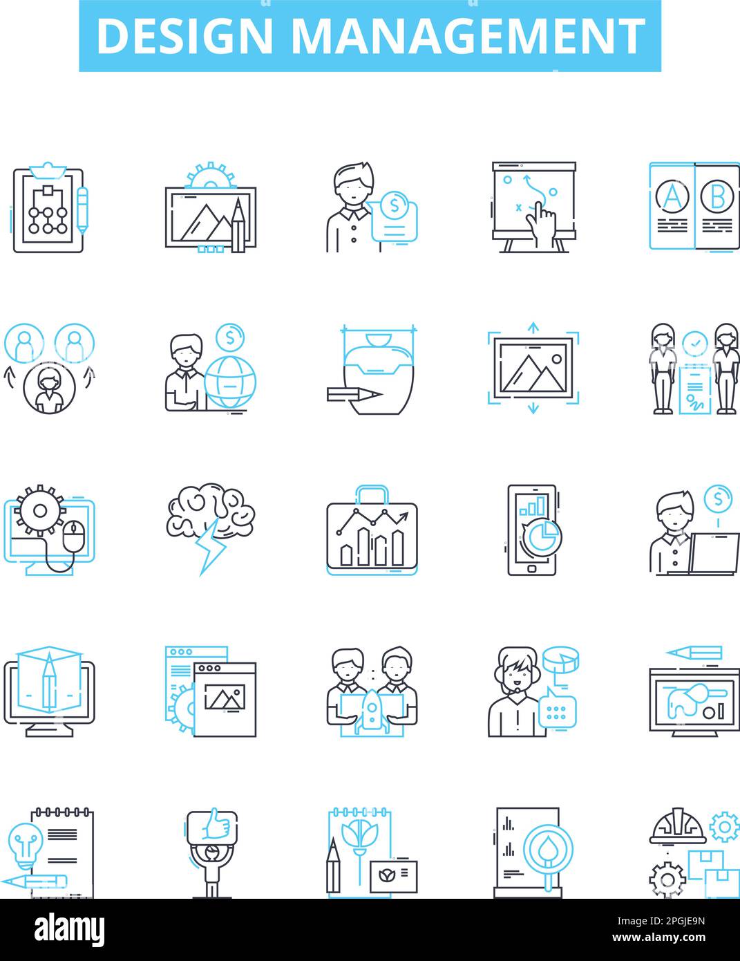 Design Management Vector Line Icons Set Design Management Planning Strategy Innovation