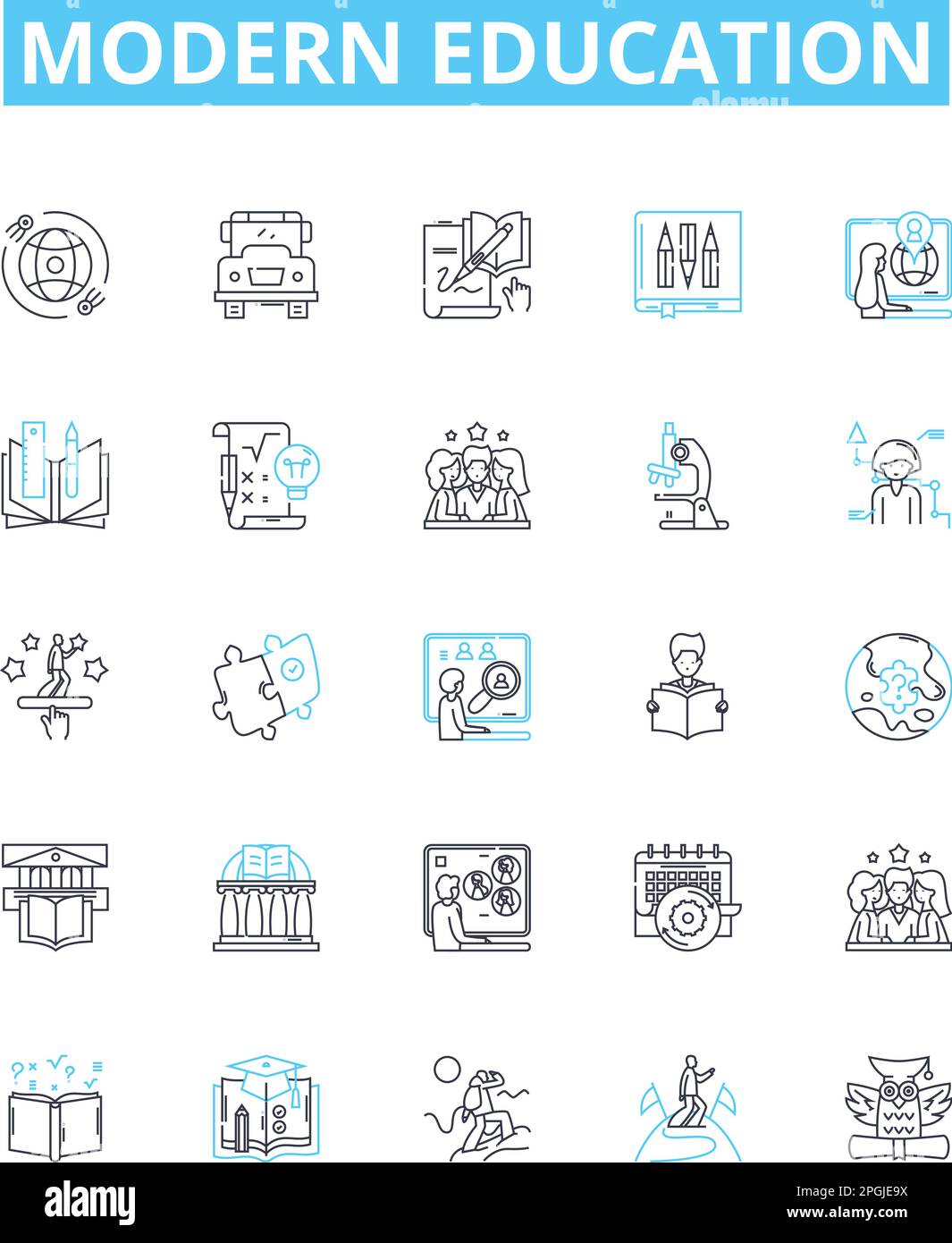 Modern education vector line icons set. Modern, Education, Technology ...