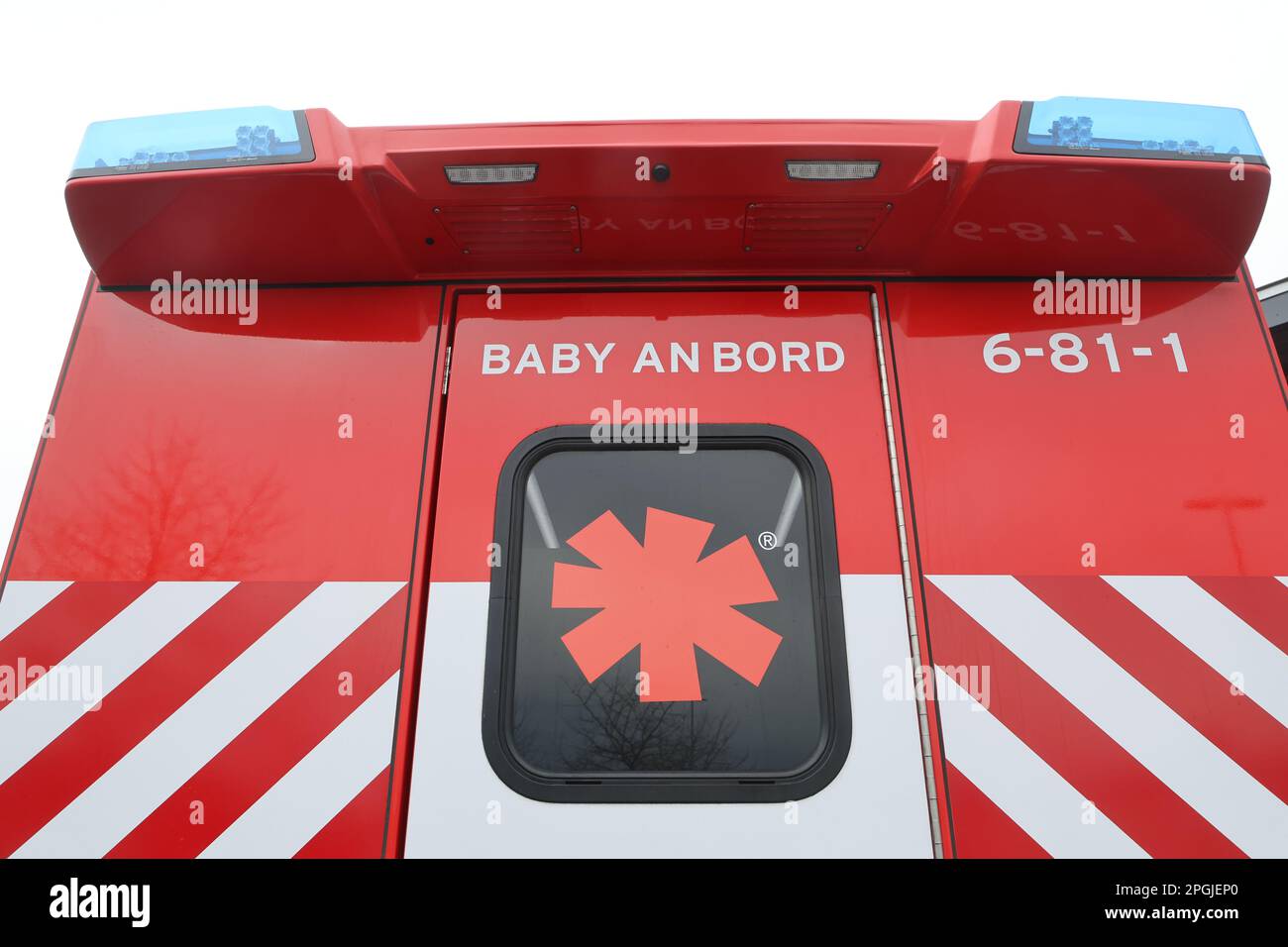 Jena, Germany. 23rd Mar, 2023. An emergency ambulance for babies with ...