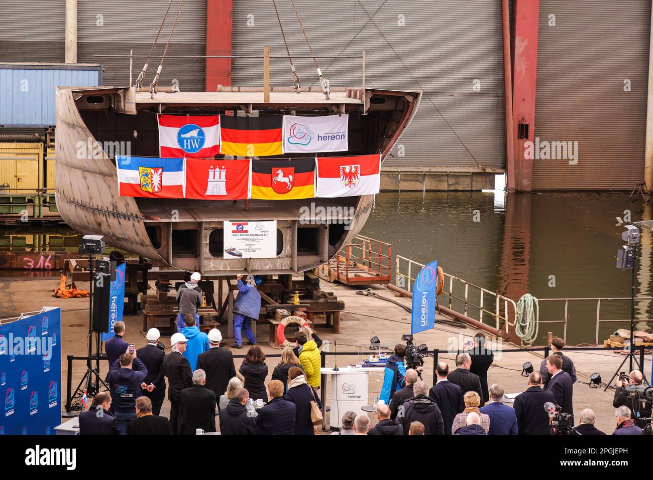 23 March 2023, Schleswig-Holstein, Lauenburg: The first section of the ...