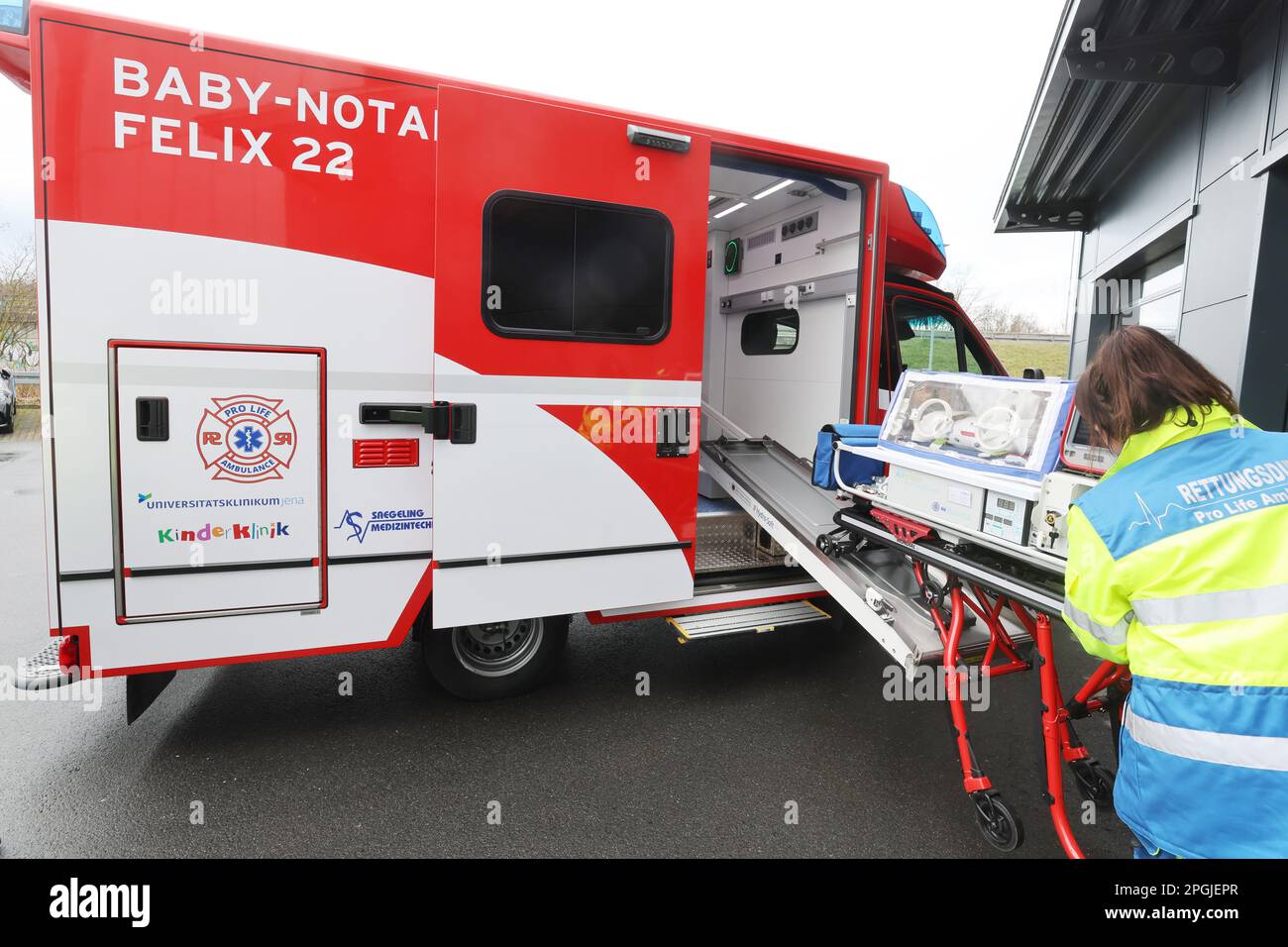 Jena, Germany. 23rd Mar, 2023. Emergency paramedic Britta Grunert ...