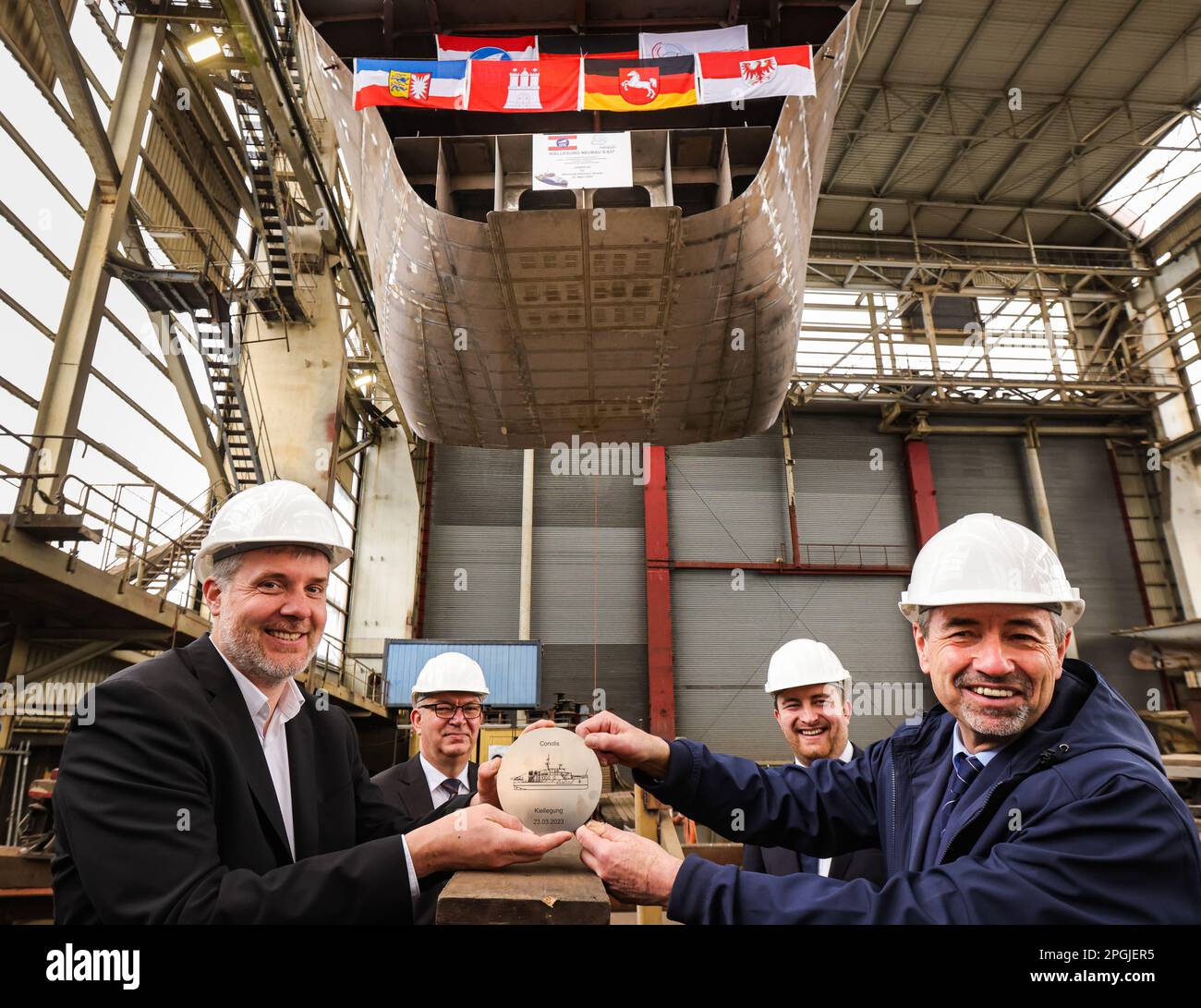 23 March 2023, Schleswig-Holstein, Lauenburg: The German government's coordinator for maritime ...