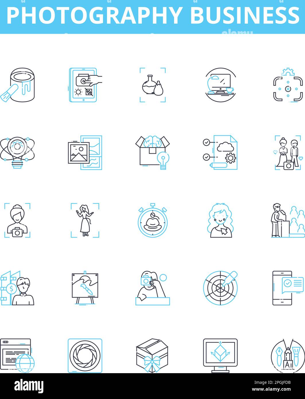 photography business vector line icons set. Photography, Business ...