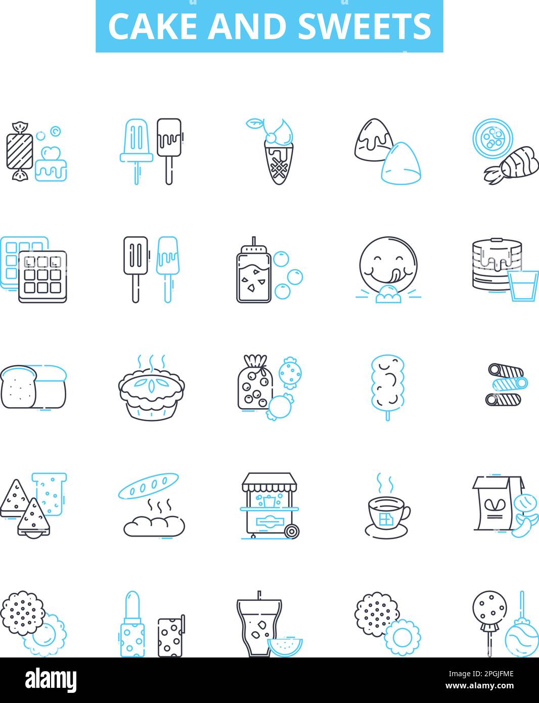 Cake And Sweets Vector Line Icons Set Cake Sweets Pastry Dessert