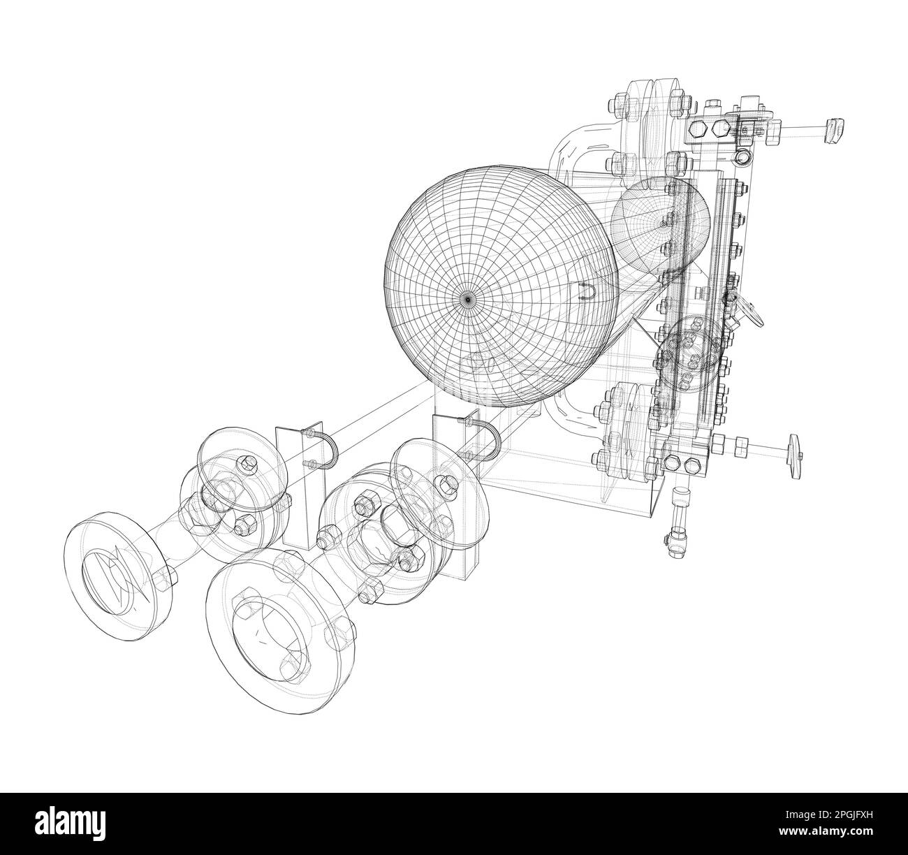 Industrial tank with valves. Vector Stock Vector Image & Art - Alamy