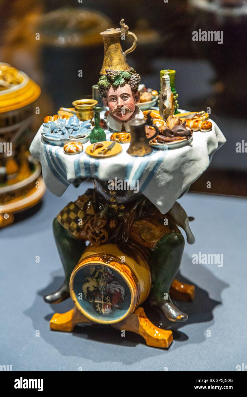 Vienna, Austria close-up clock, collection in Kunsthistorisches Museum ...