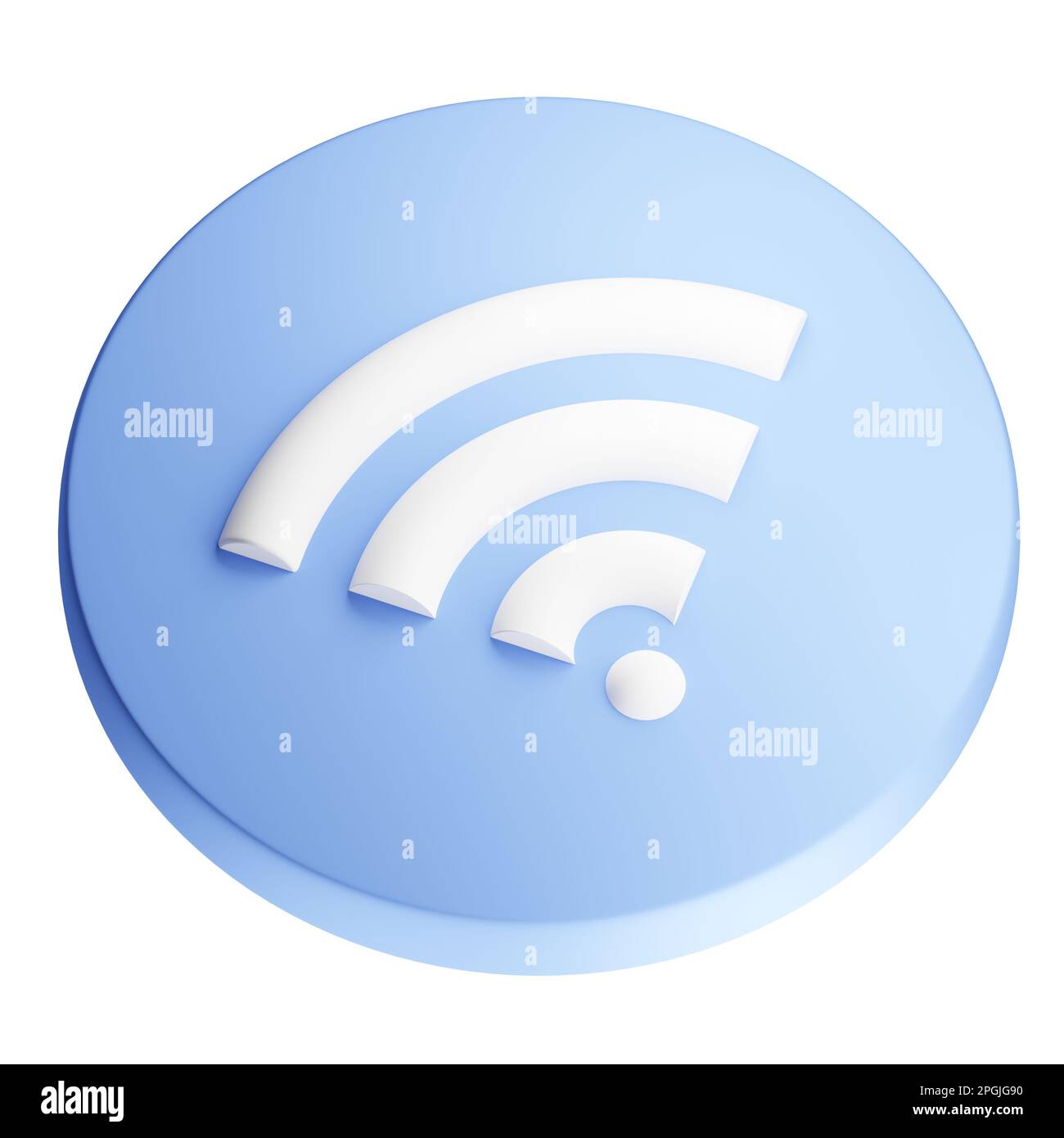 3D rendering of wifi icon circle. Transmission of communication signal ...