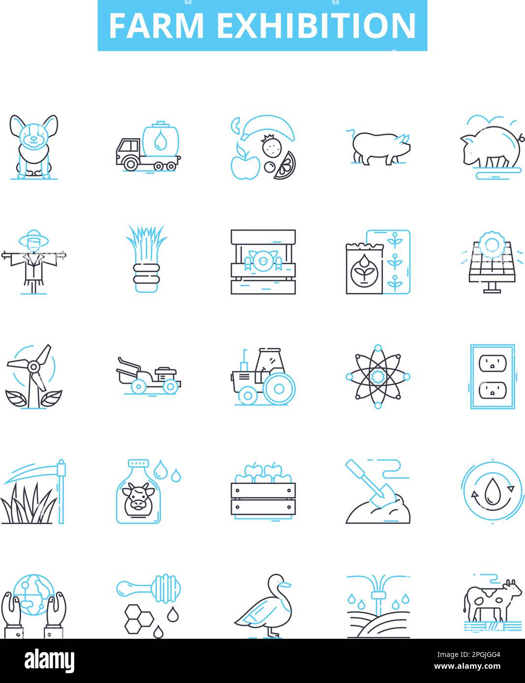 Farm exhibition vector line icons set. Farm, exhibition, agriculture ...
