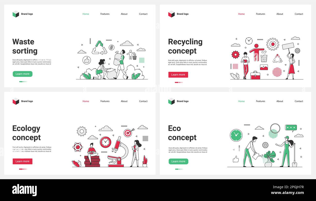 Garbage sorting and recycling, environmental protection, zero waste set ...