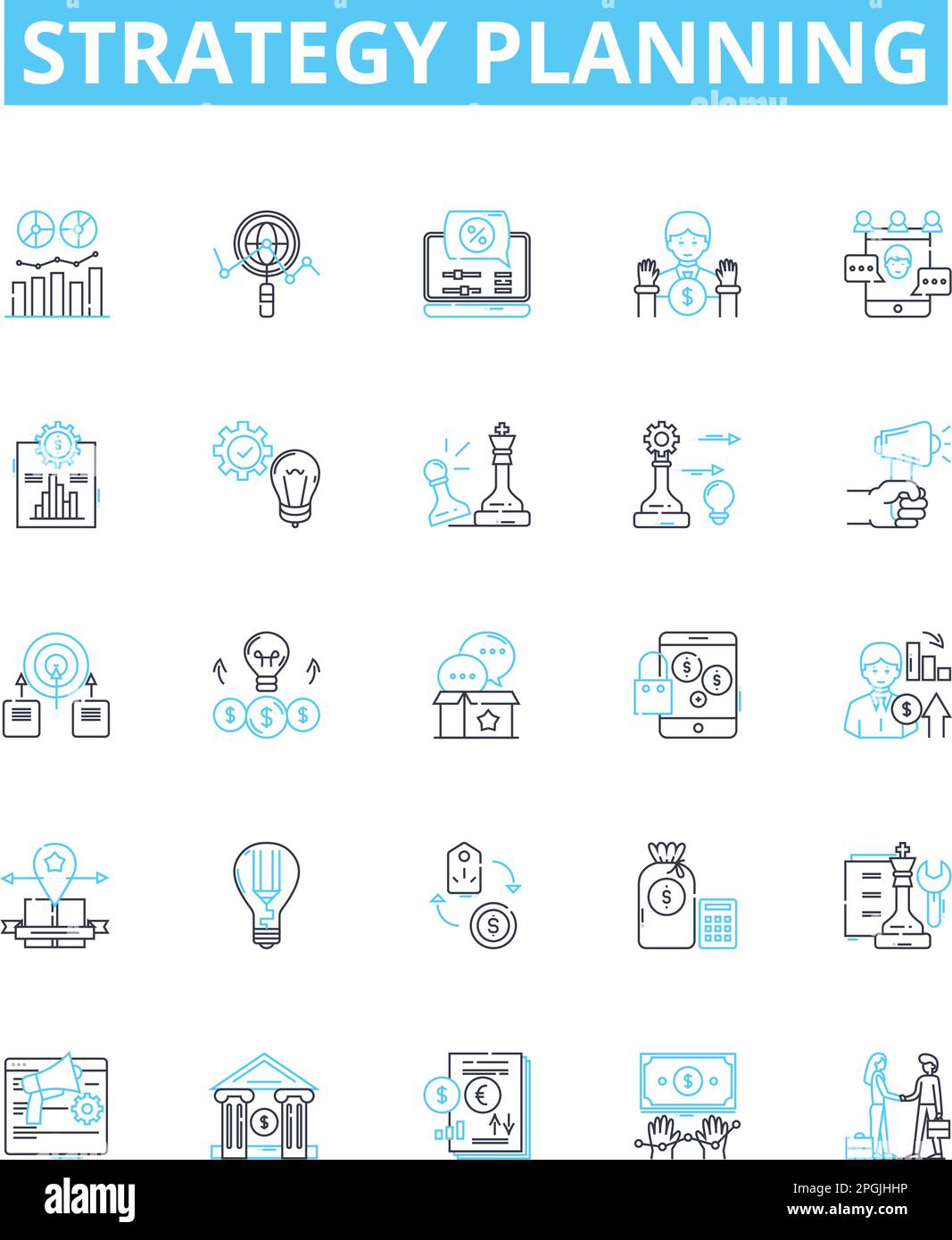 strategy planning vector line icons set. Strategy, Planning, Strategy ...
