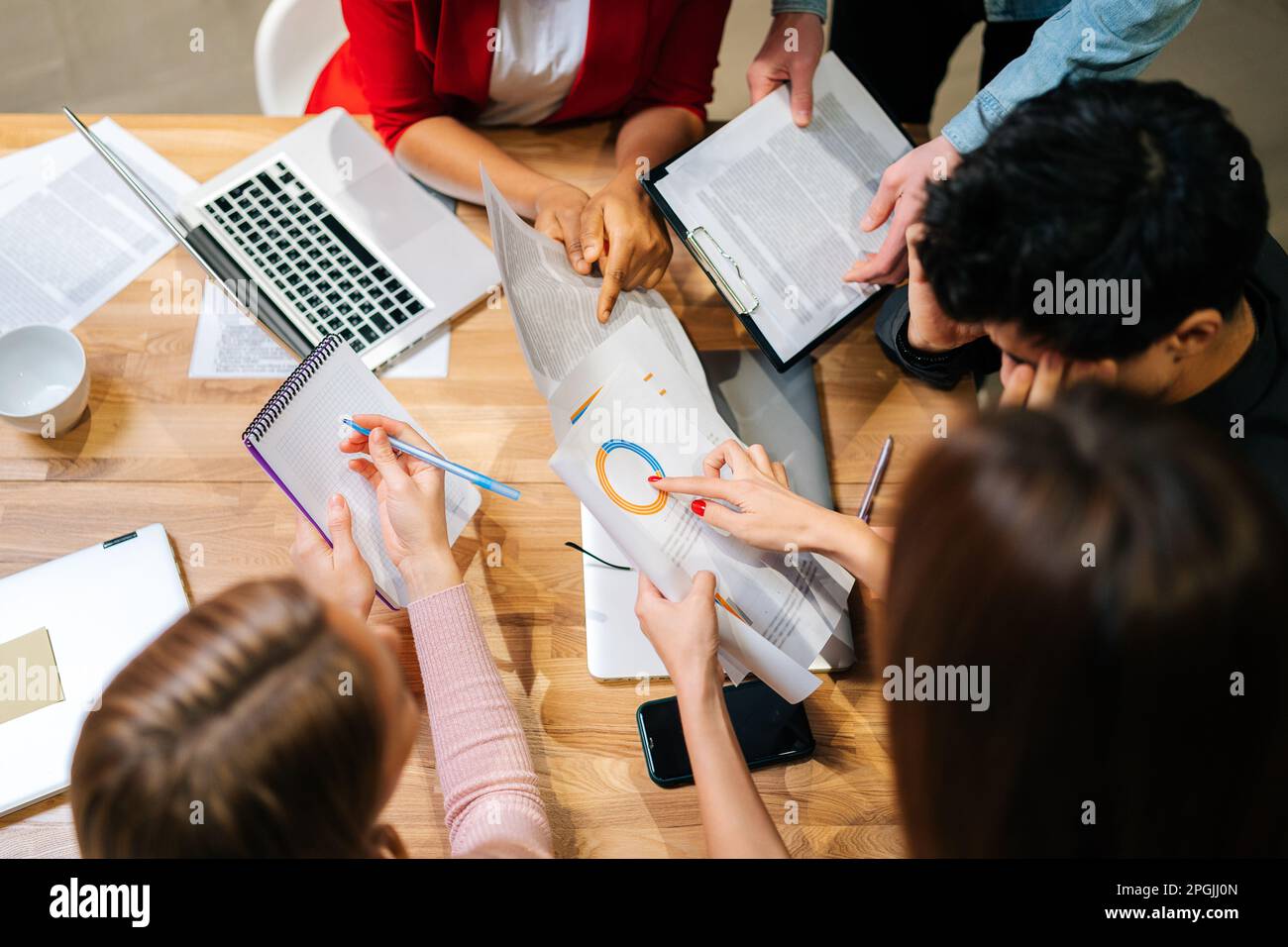 Closeup top view of stressed overwhelmed businessman feeling tired at ...