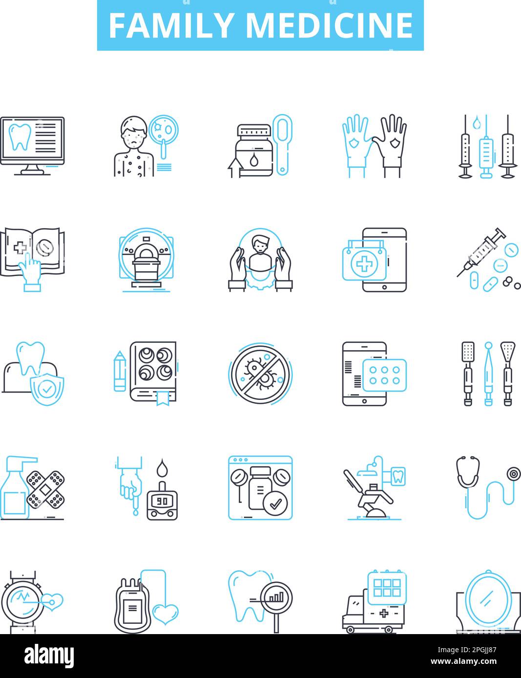 Family medicine vector line icons set. Family, Medicine, Pediatrics ...