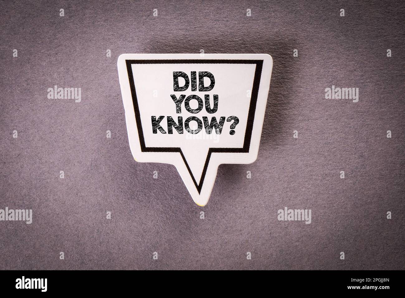 Did you know. Text with a question on a speech bubble. Gray background ...