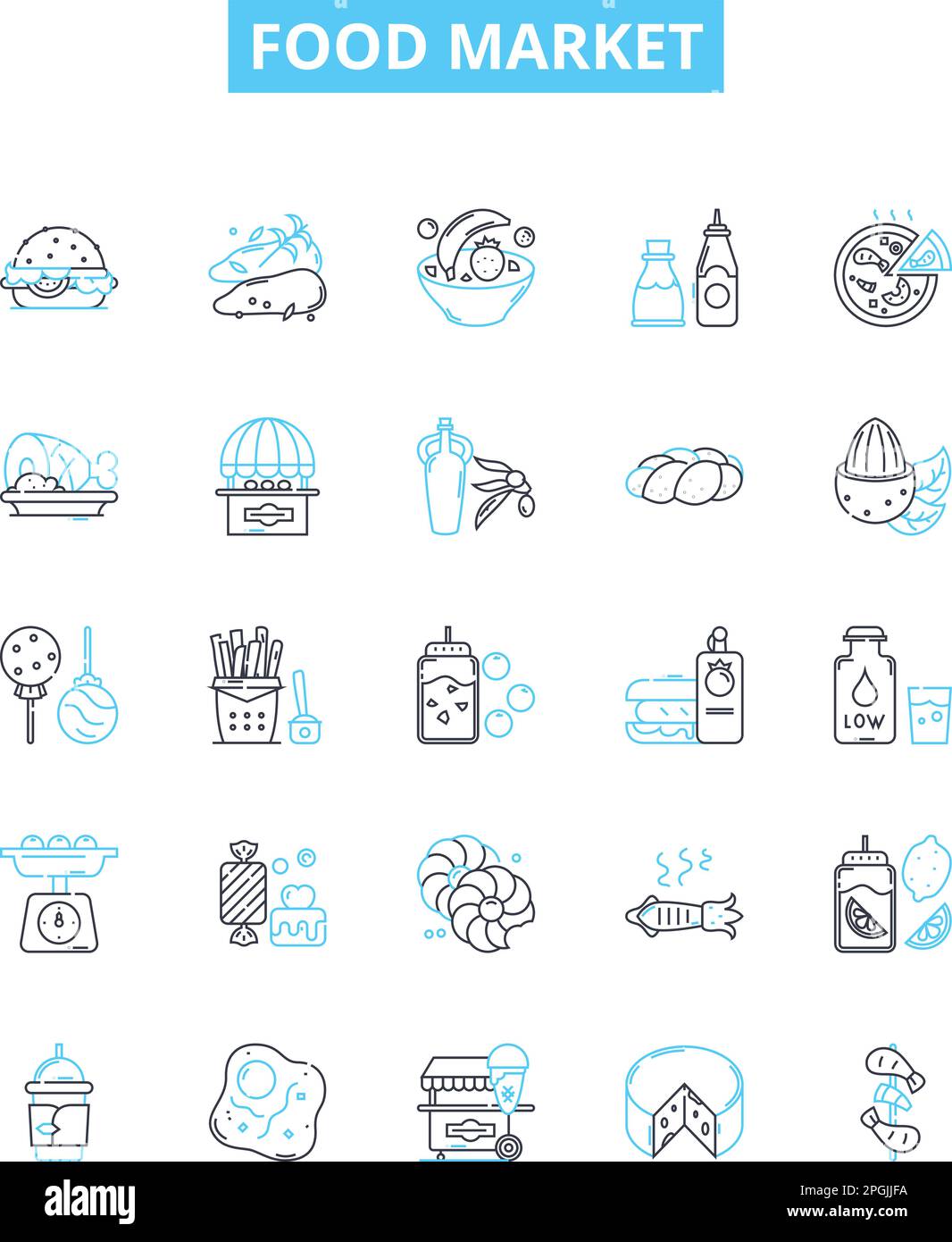 Food market vector line icons set. Food, Market, Grocery, Shopping ...