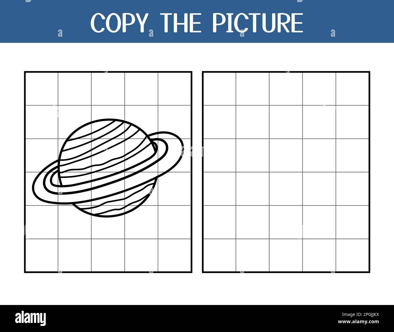 Copy the picture activity page for kids. Draw and color a planet Saturn ...
