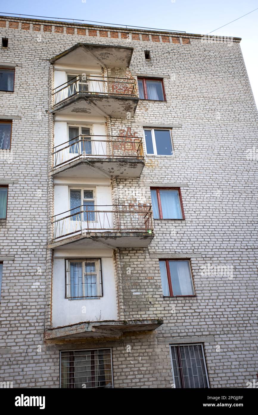 Strange houses poor area where poor live. Destruction of old houses ...