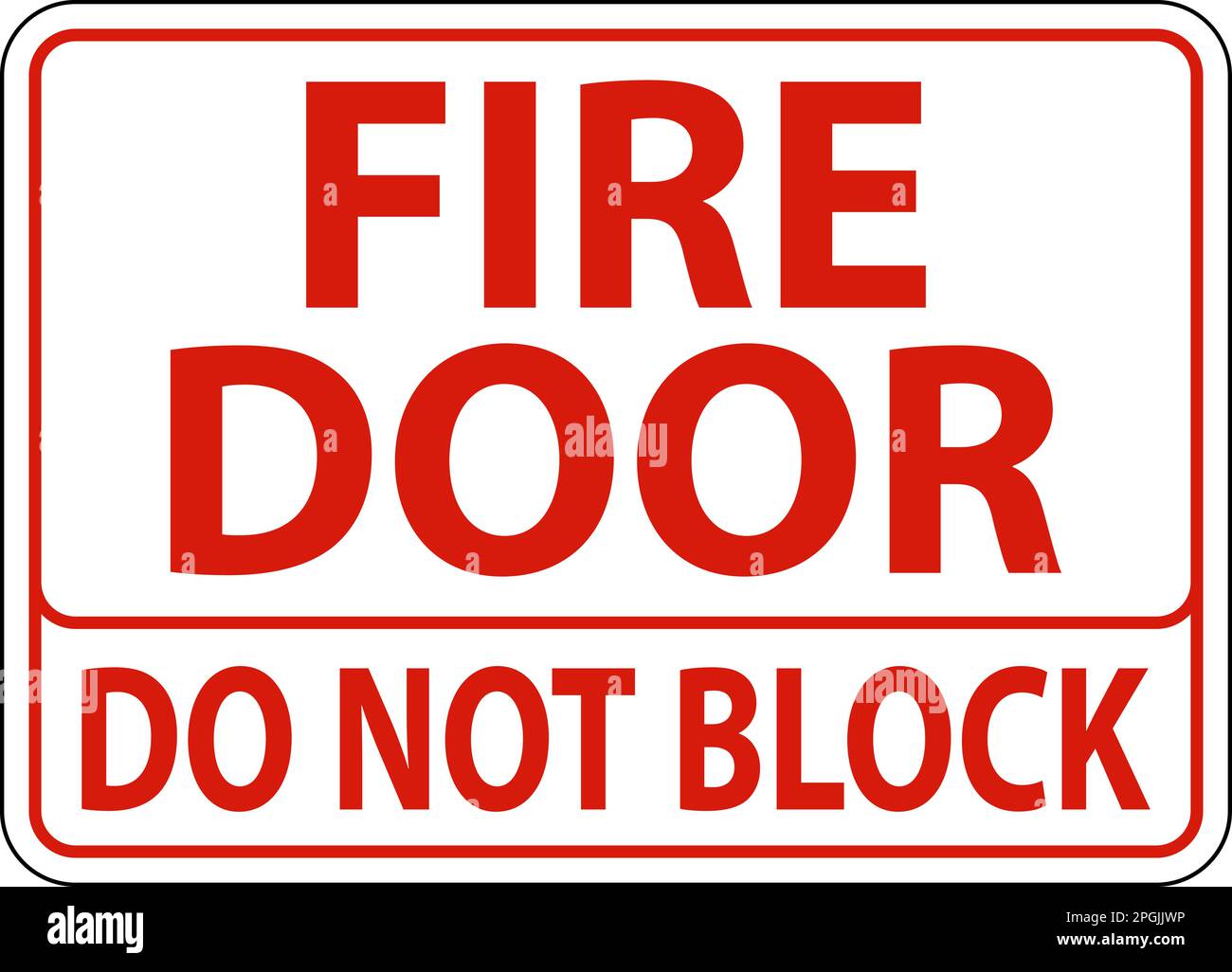 Fire Door Do Not Block Sign On White Background Stock Vector Image ...