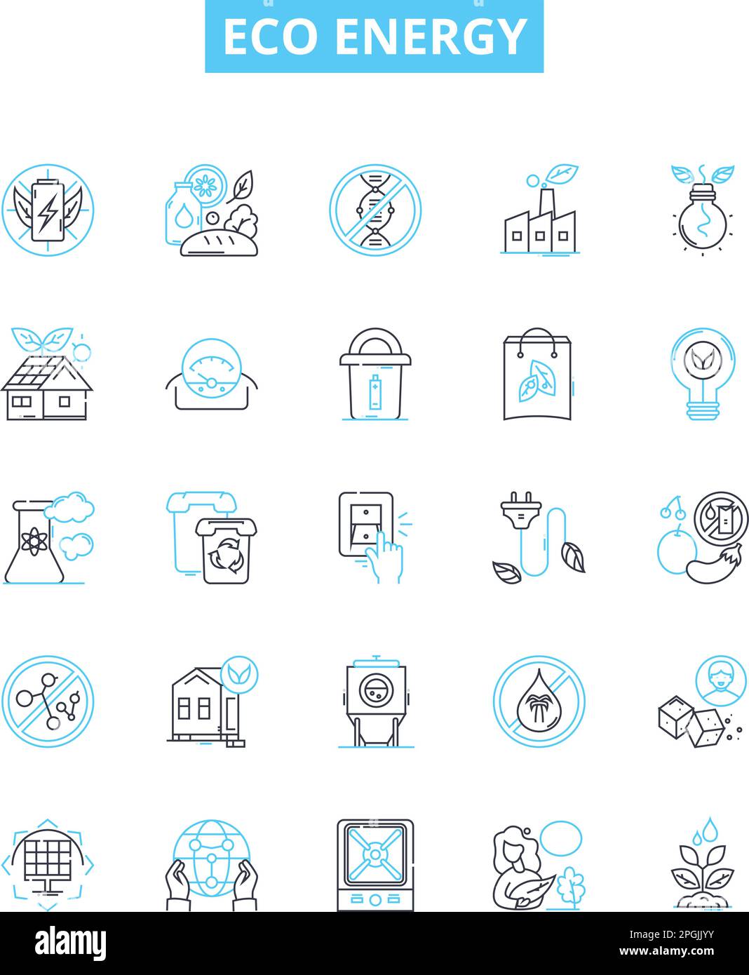 Eco energy vector line icons set. Eco-energy, Sustainable, Renewable ...