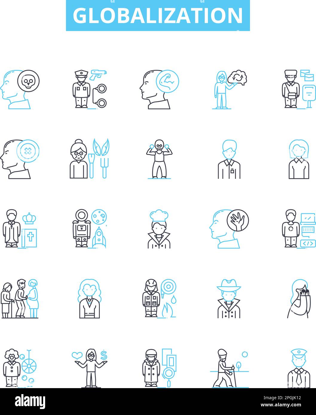 Globalization Vector Line Icons Set Globalization