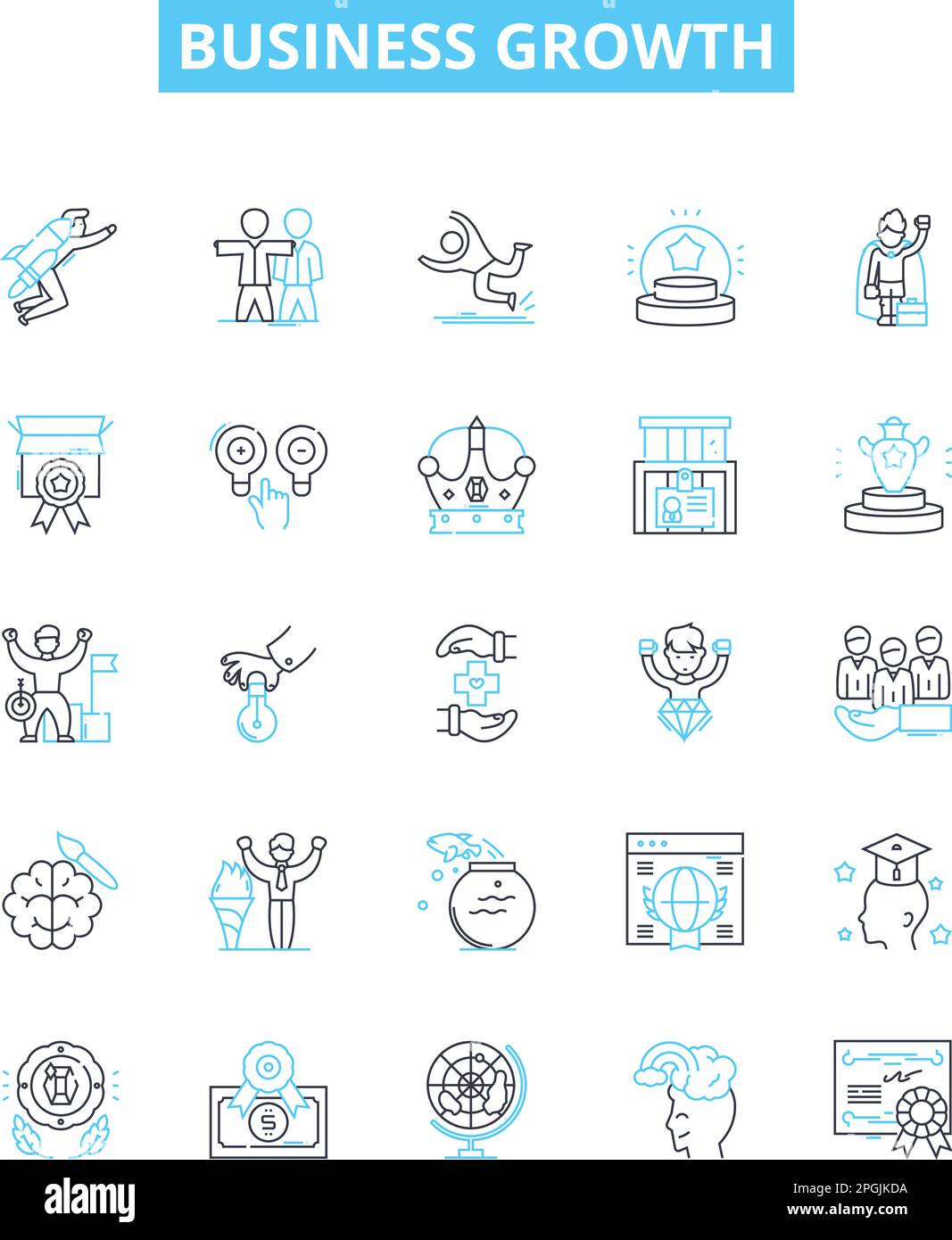 Business growth vector line icons set. Expansion, Prosperity, Expansion ...