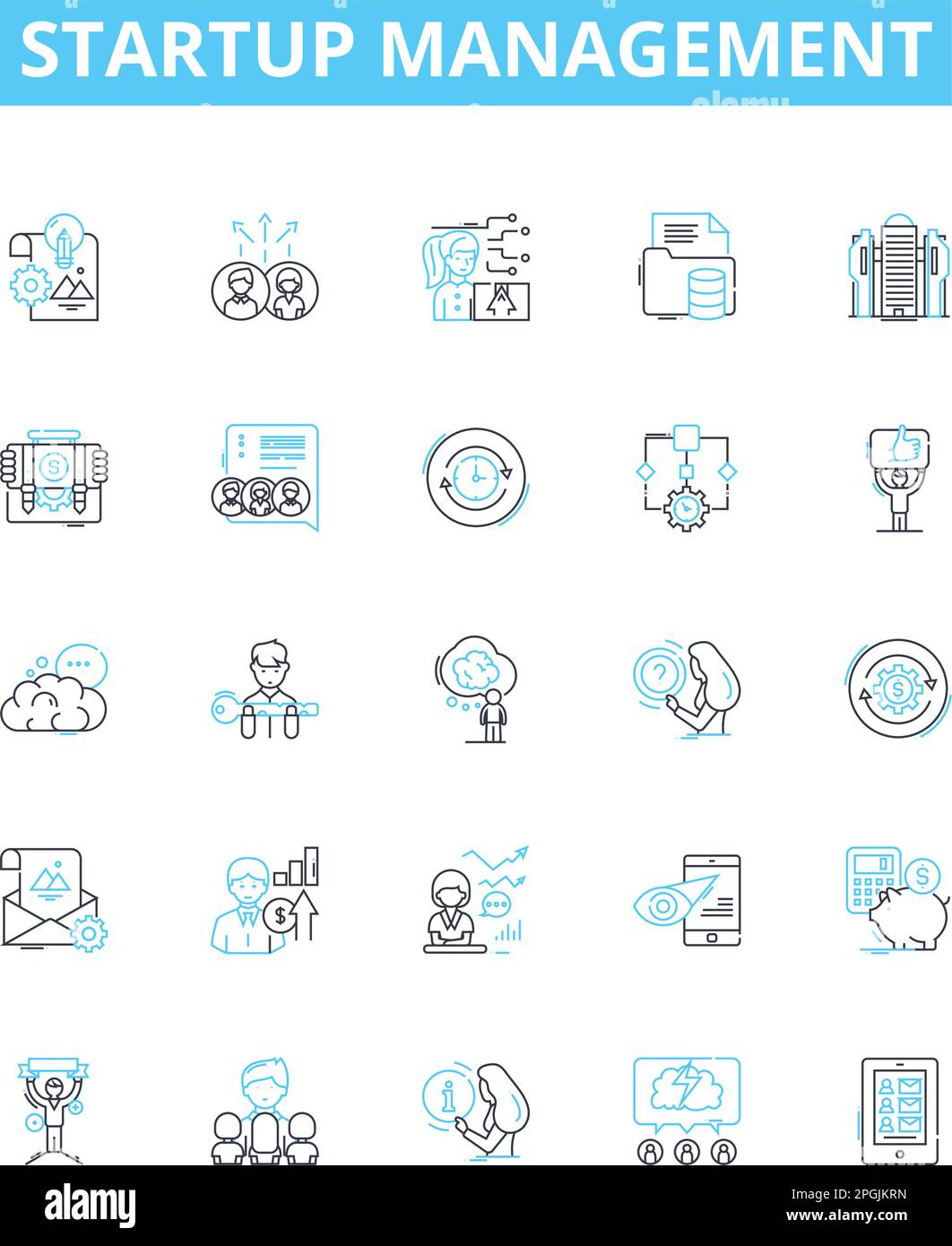 Startup management vector line icons set. incubation, capitalization ...
