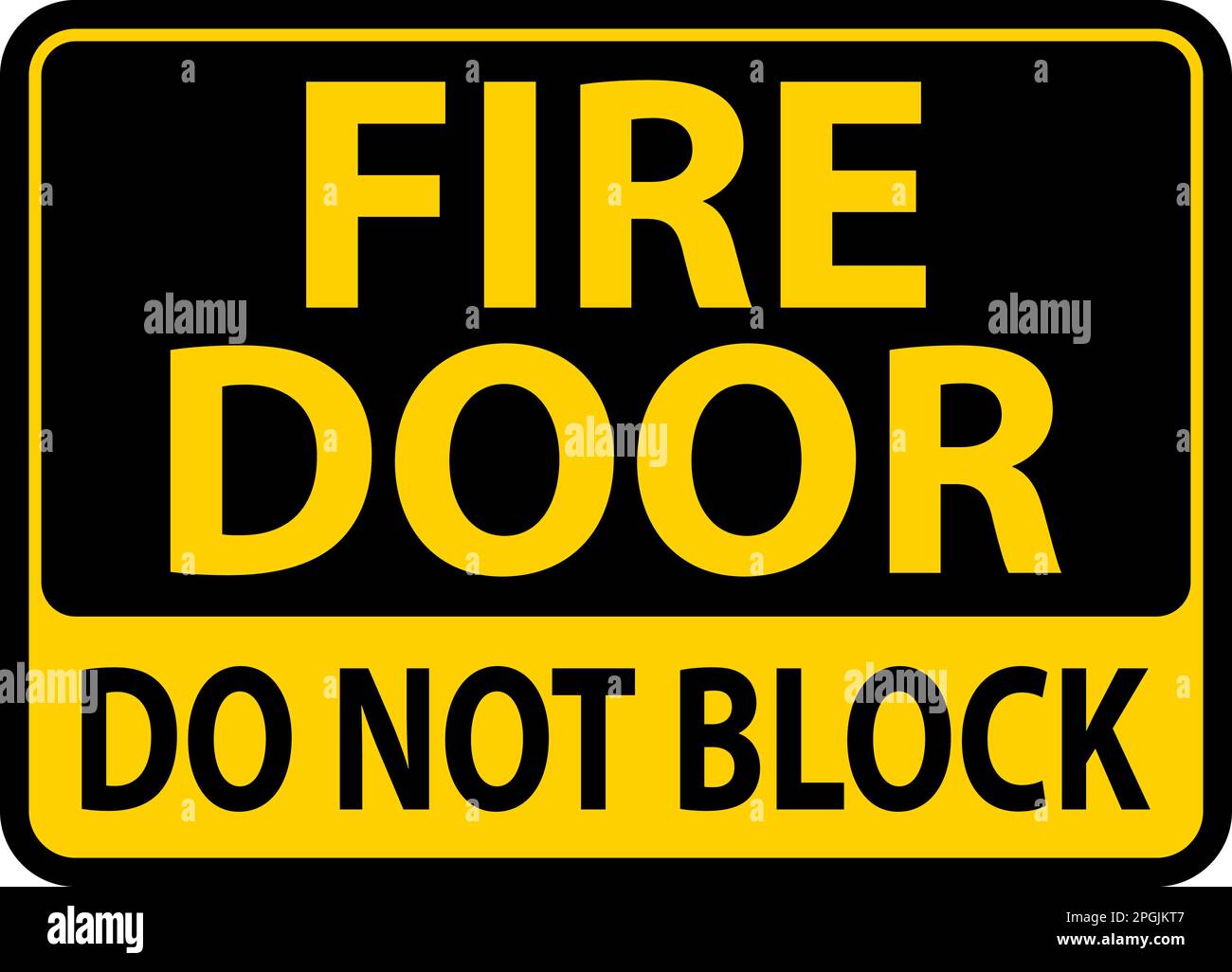 Fire Door Do Not Block Sign On White Background Stock Vector Image ...