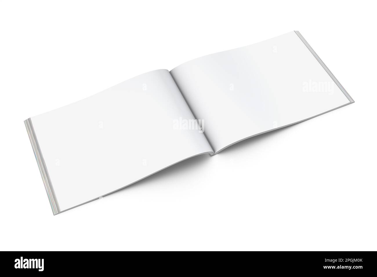 Horizontal Brochure; Magazine Mockup on White Background. 3D Rendering ...