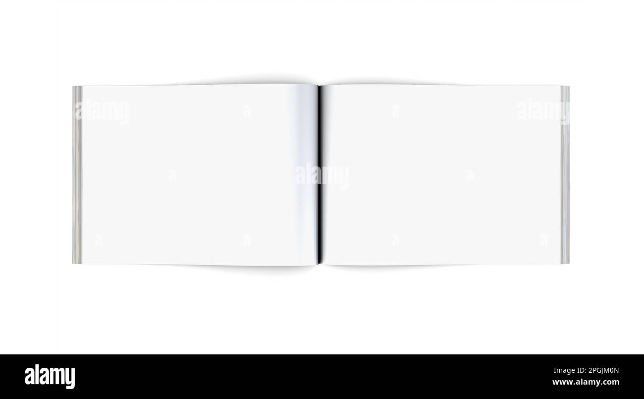 Horizontal Brochure; Magazine Mockup on White Background. 3D Rendering ...