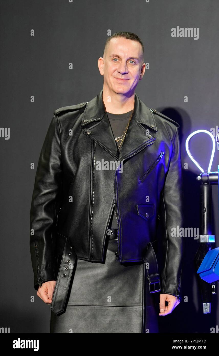 Designer Jeremy Scott poses for photo during a gala preview event of ...