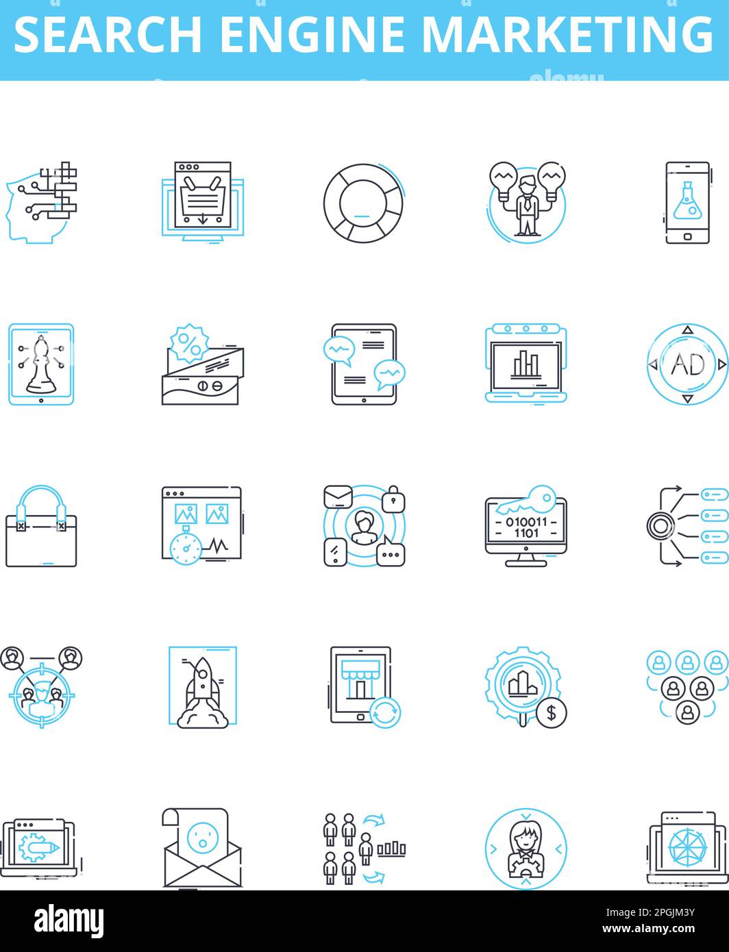 Search engine marketing vector line icons set. SEM, SEO, Advertising ... Search engine marketing vector line icons set. SEM, SEO, Advertising ...