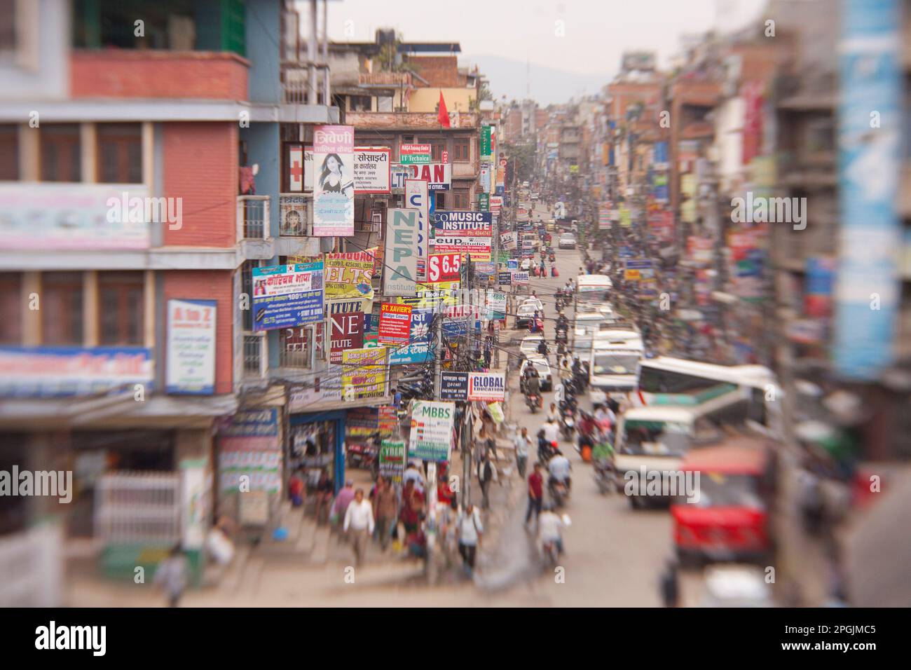 KATHMANDU - OCTOBER 2: Traffic jam and air pollution in central ...