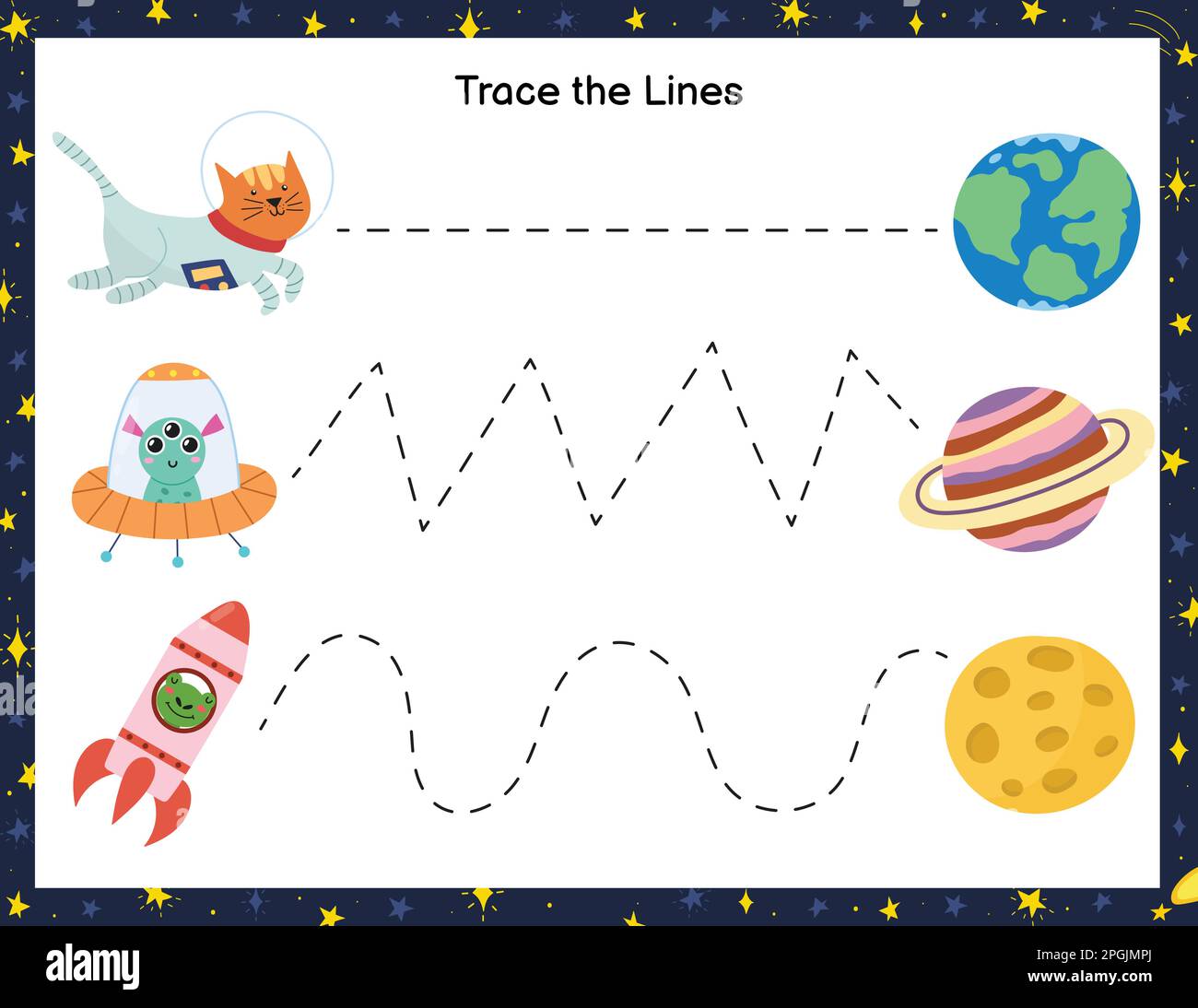 Trace lines from animals astronauts to the planets. Activity page for ...