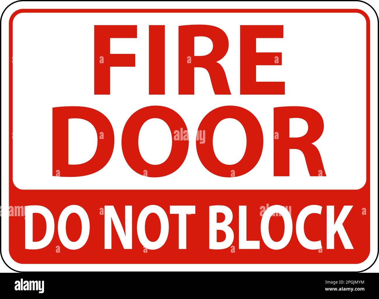 Fire Door Do Not Block Sign On White Background Stock Vector Image ...