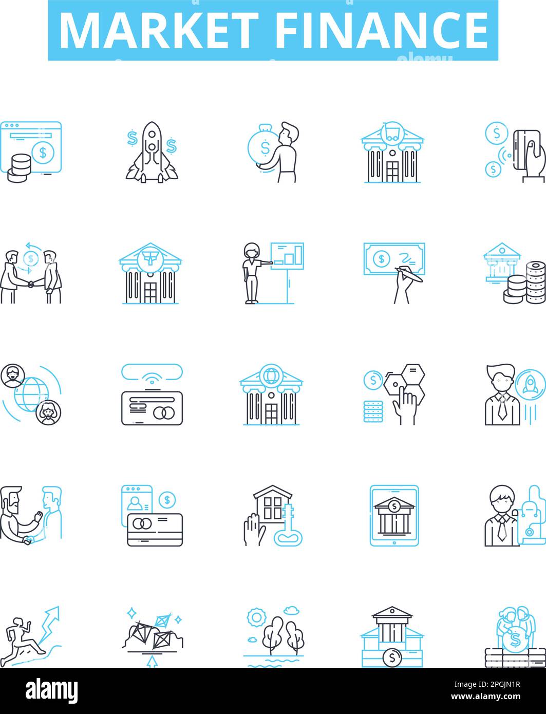 market finance vector line icons set. Finance, Markets, Investing ...