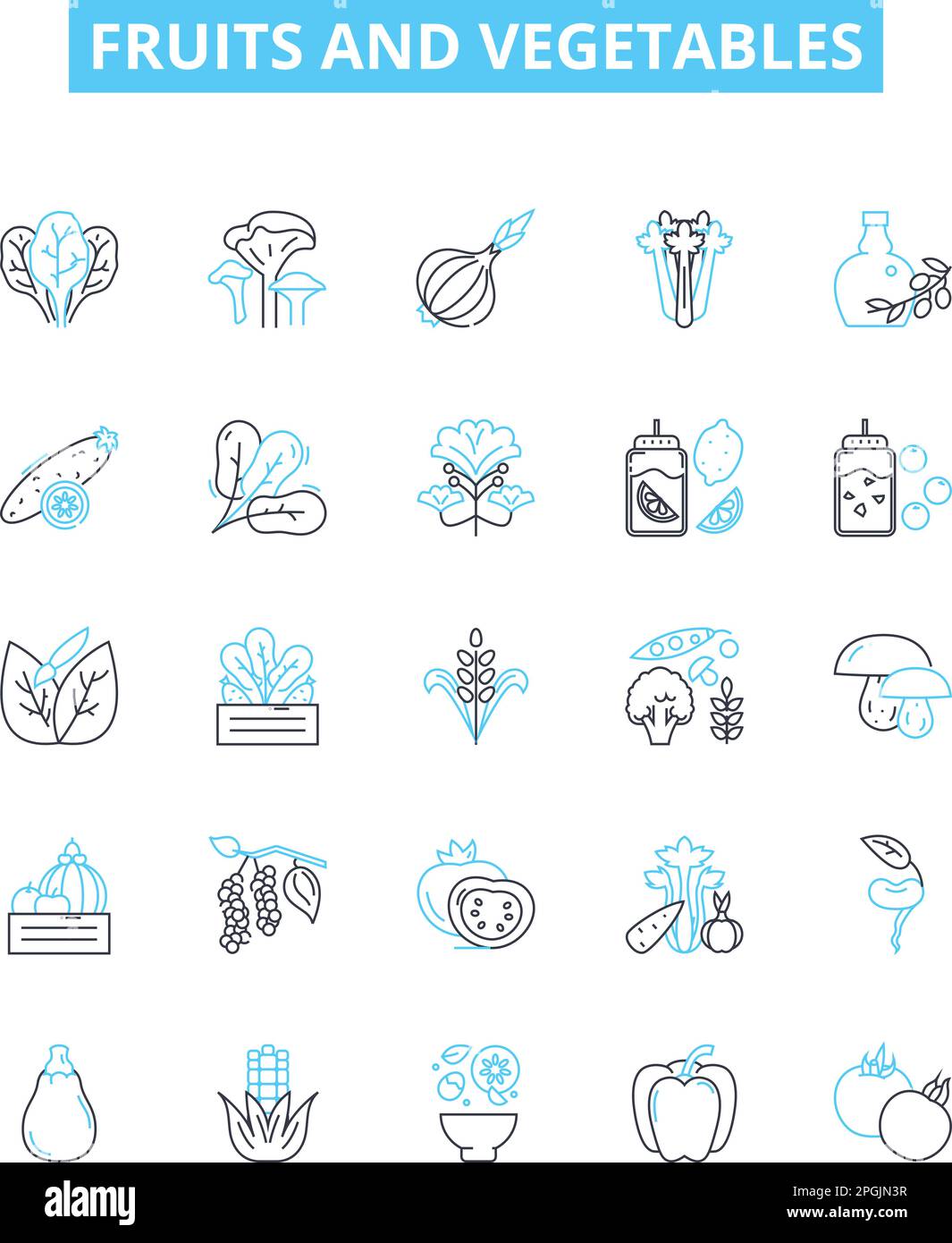 Fruits and vegetables vector line icons set. Fruit, Vegetable, Apple ...