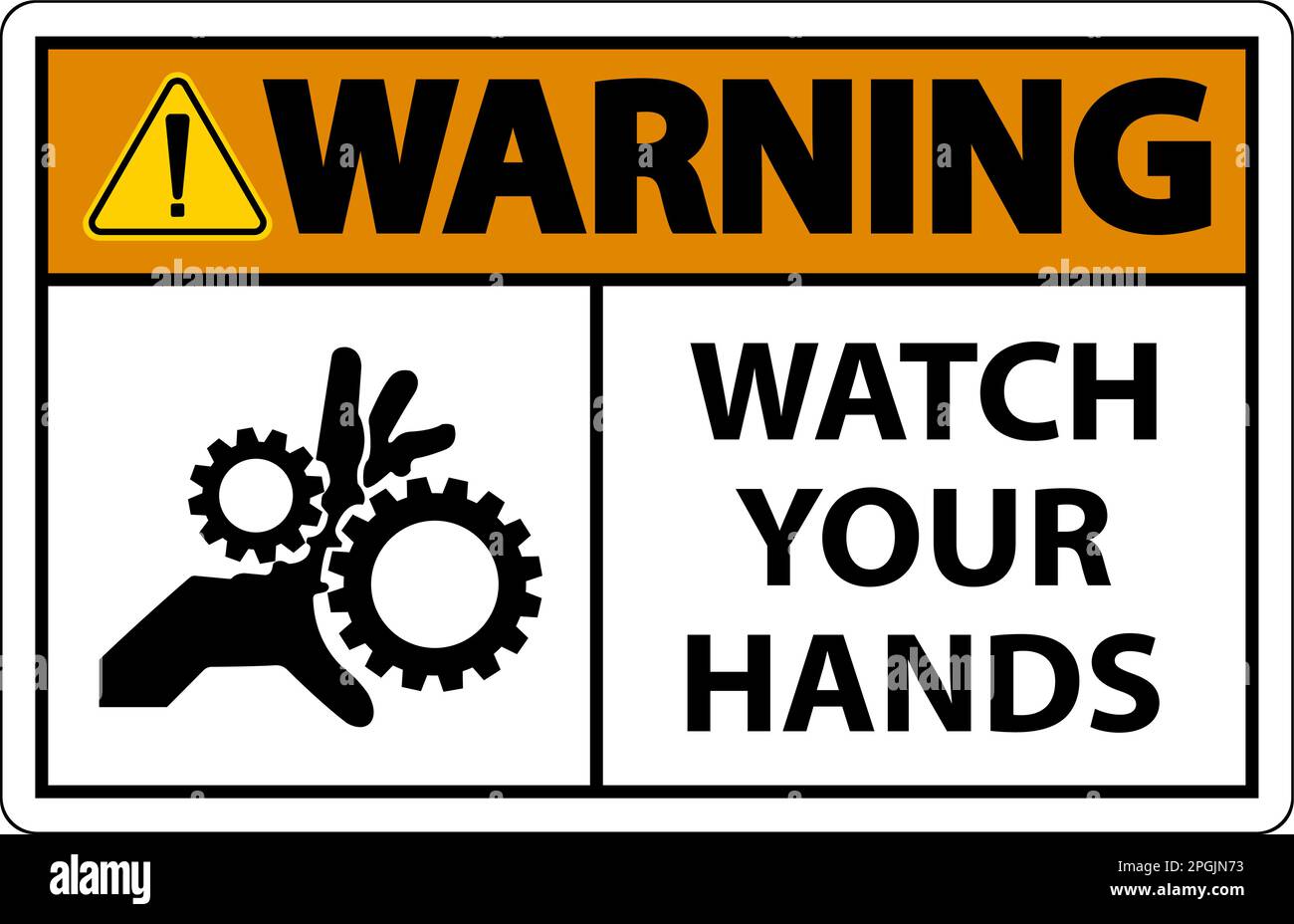 Warning Sign Watch Your Hands And Fingers Stock Vector Image & Art - Alamy