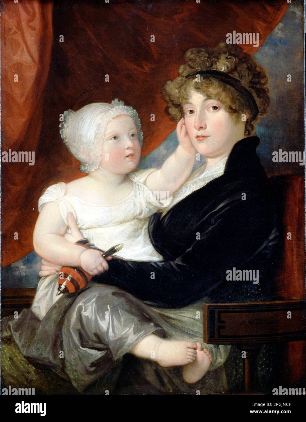 Mrs Benjamin West II with her son Benjamin West III 1805 by Benjamin ...