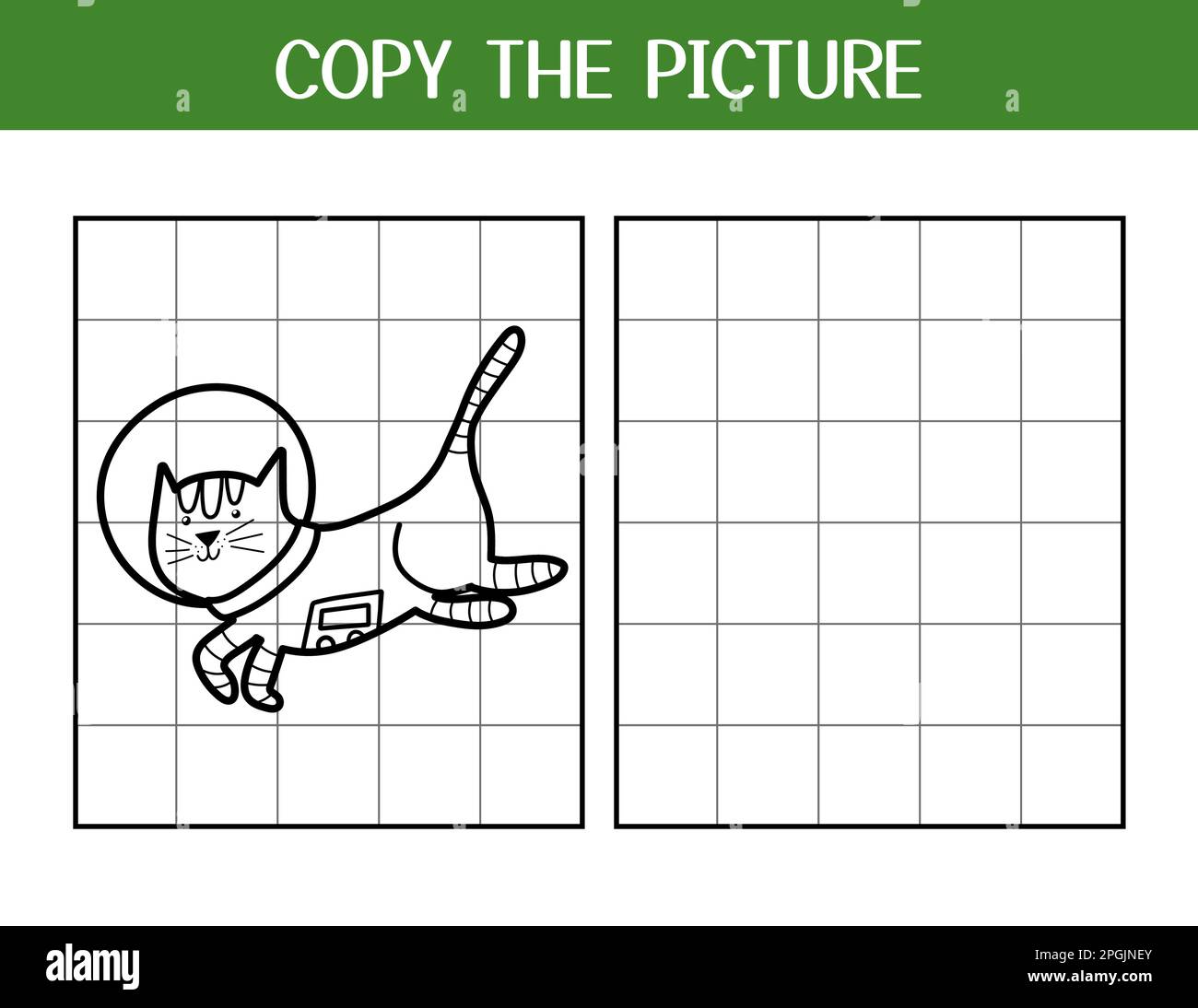 Copy the picture activity page for kids. Draw and color a cute cat ...
