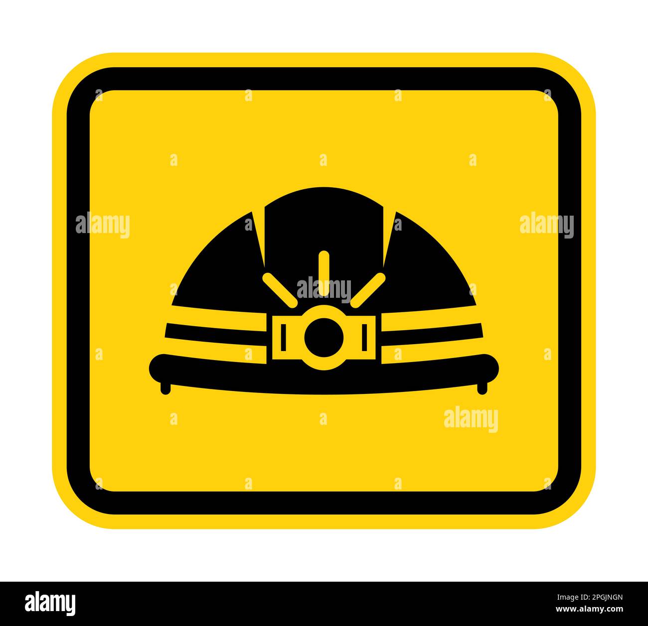 Head Protection Required Sign On White Background Stock Vector Image ...