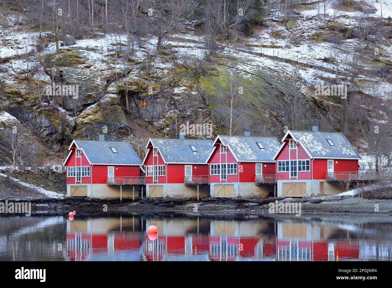 Flam on Aurlandsfjord Norway Stock Photo - Alamy
