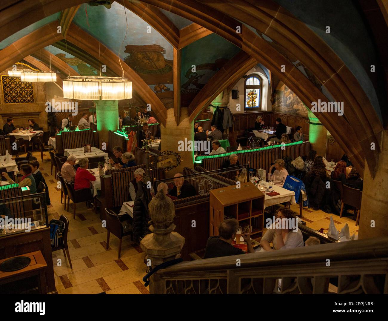 Interior of Ratkeller basement restaurant, Munich, Germany Stock Photo ...