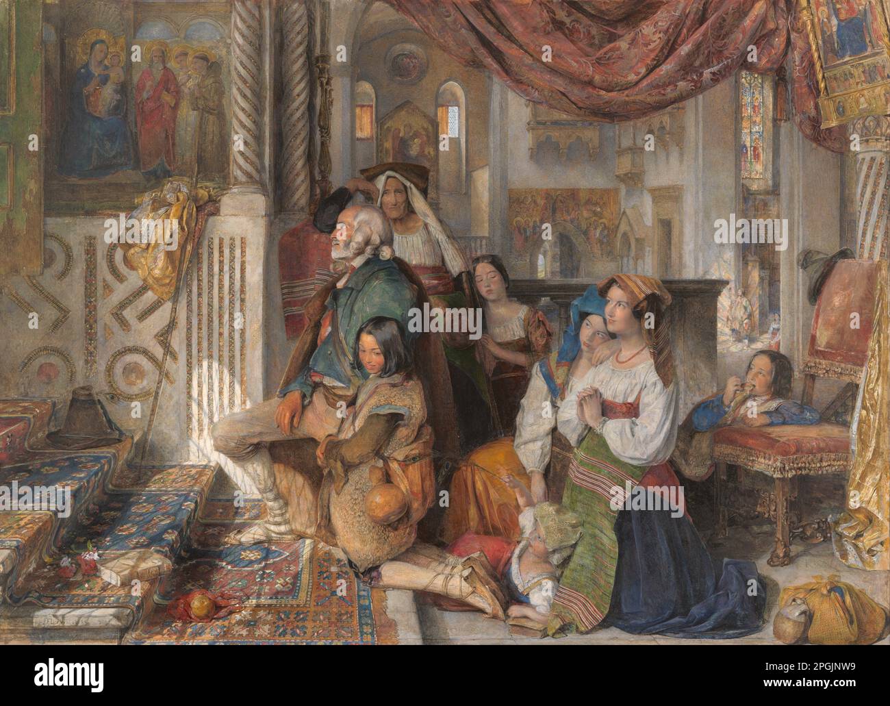 Roman Pilgrims 1854 by John Frederick Lewis Stock Photo - Alamy